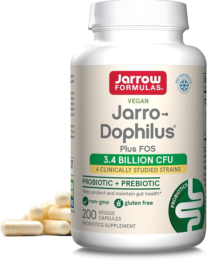 Amazon.com: Jarrow Formulas Jarro-Dophilus + FOS - 3.4 Billion CFU Per ...