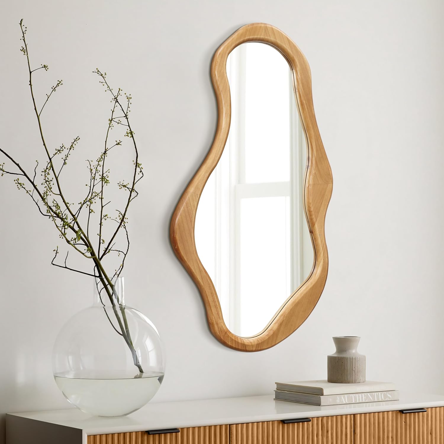 Amazon.com: LuxenHome Asymmetrical Wall Mirror, 22"x 39" Natural ...