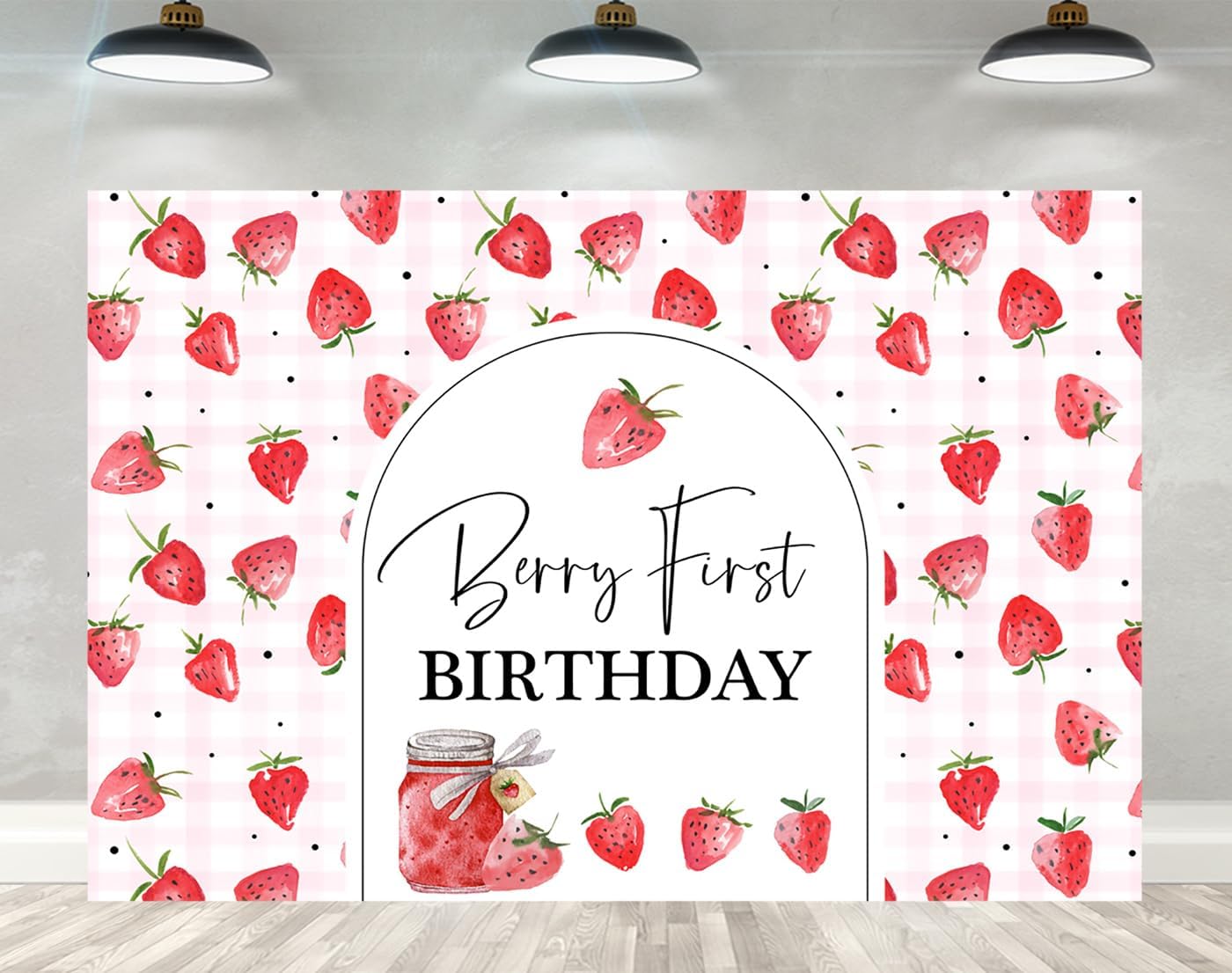 Amazon.com : Ticuenicoa 5×3ft Strawberry 1st Birthday Backdrop for ...