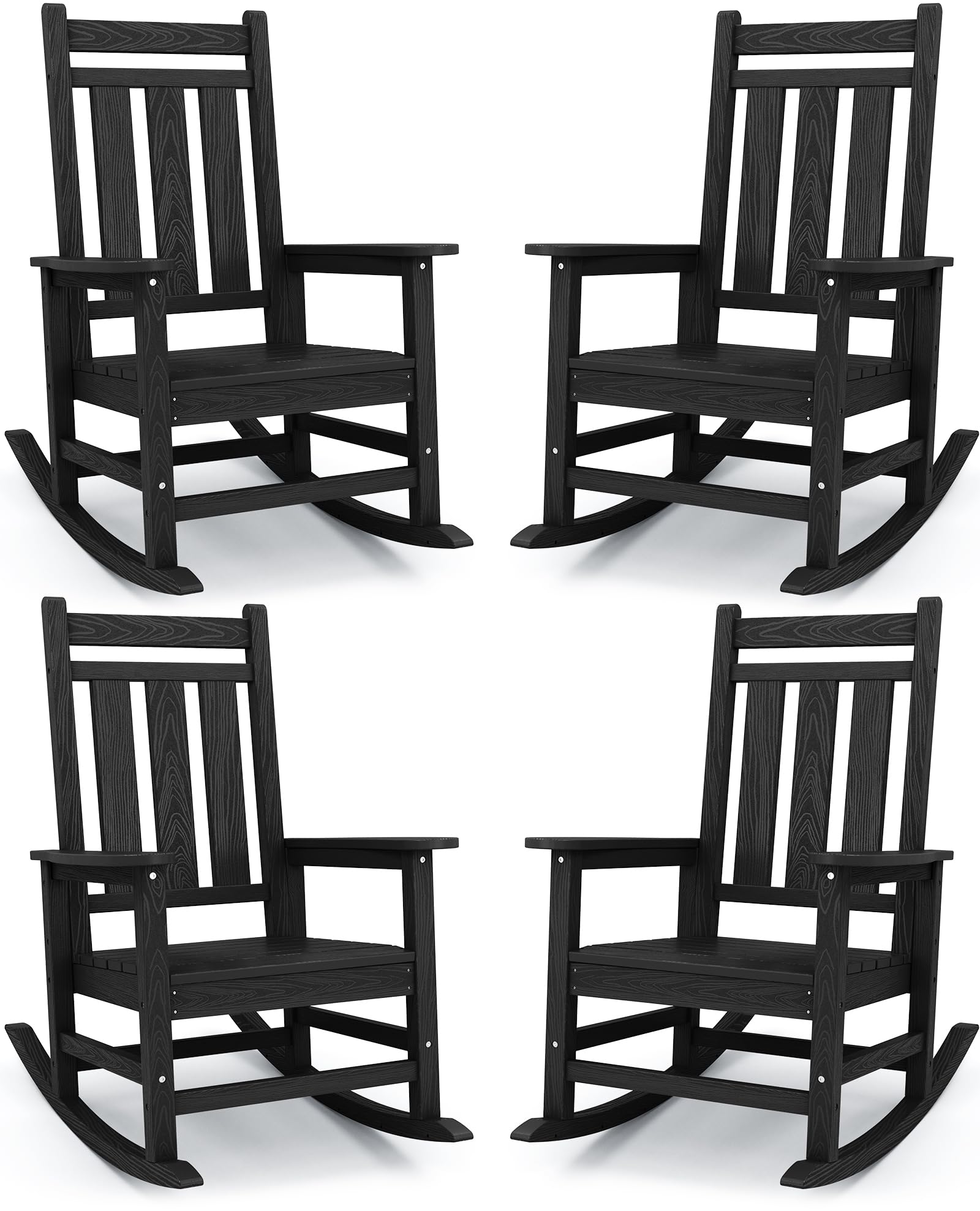 Snapklik.com : KINGYES Oversized Outdoor Rocking Chair Set Of 4, All ...