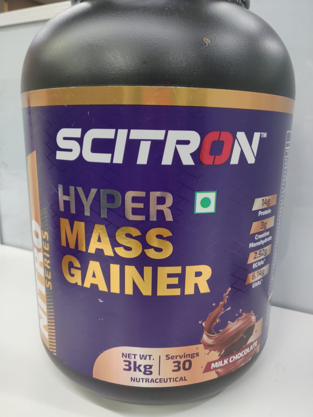 SCITRON Nitro Series Hyper Mass Gainer 900g Milk Chocolate (9 Servings ...