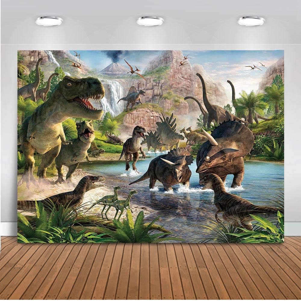 Mehofoto Dinosaur Theme Backdrop 7x5ft Vinyl Birthday Backdrops for ...