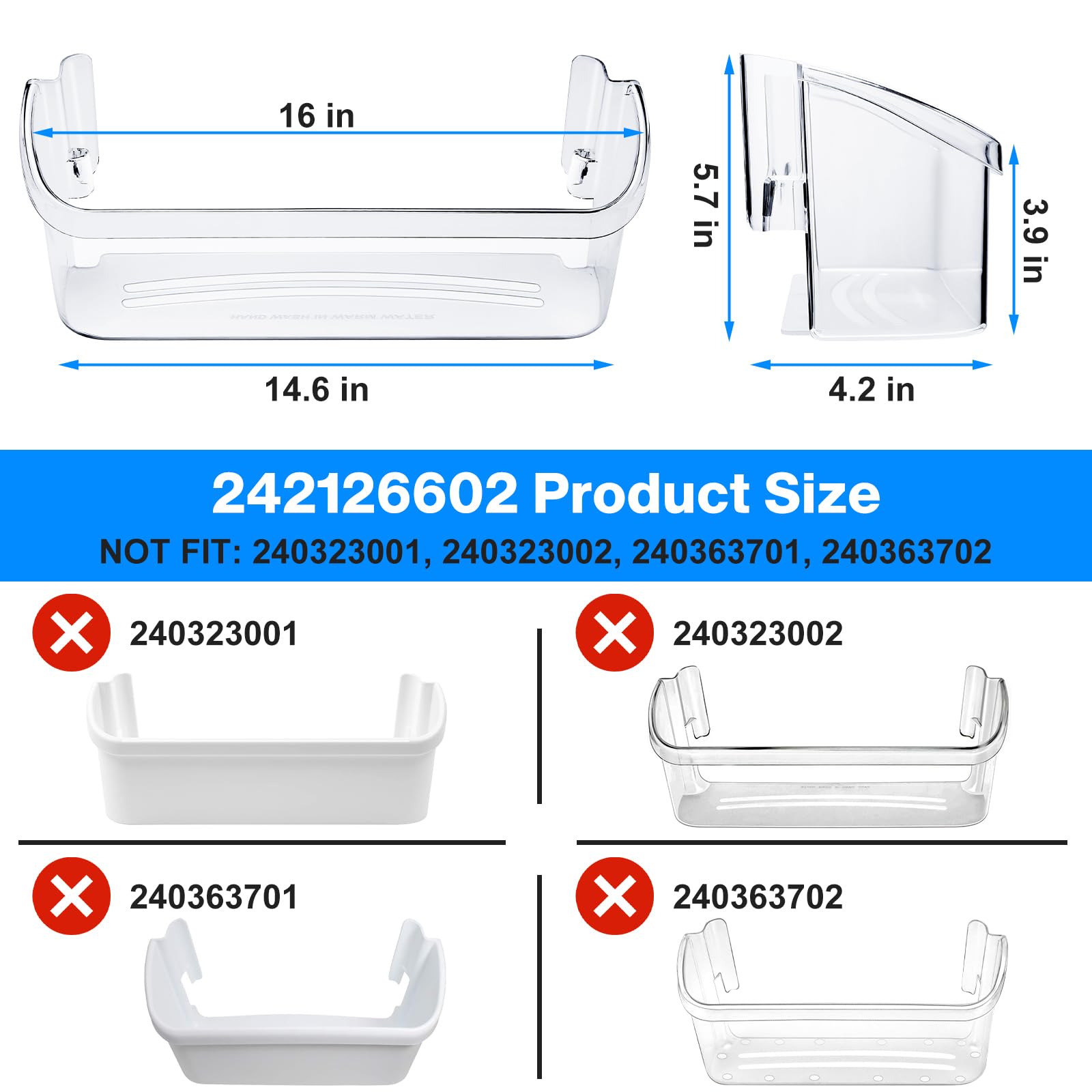 242126602 Refrigerator Replacement Shelves for Frigidaire Electrolux ...
