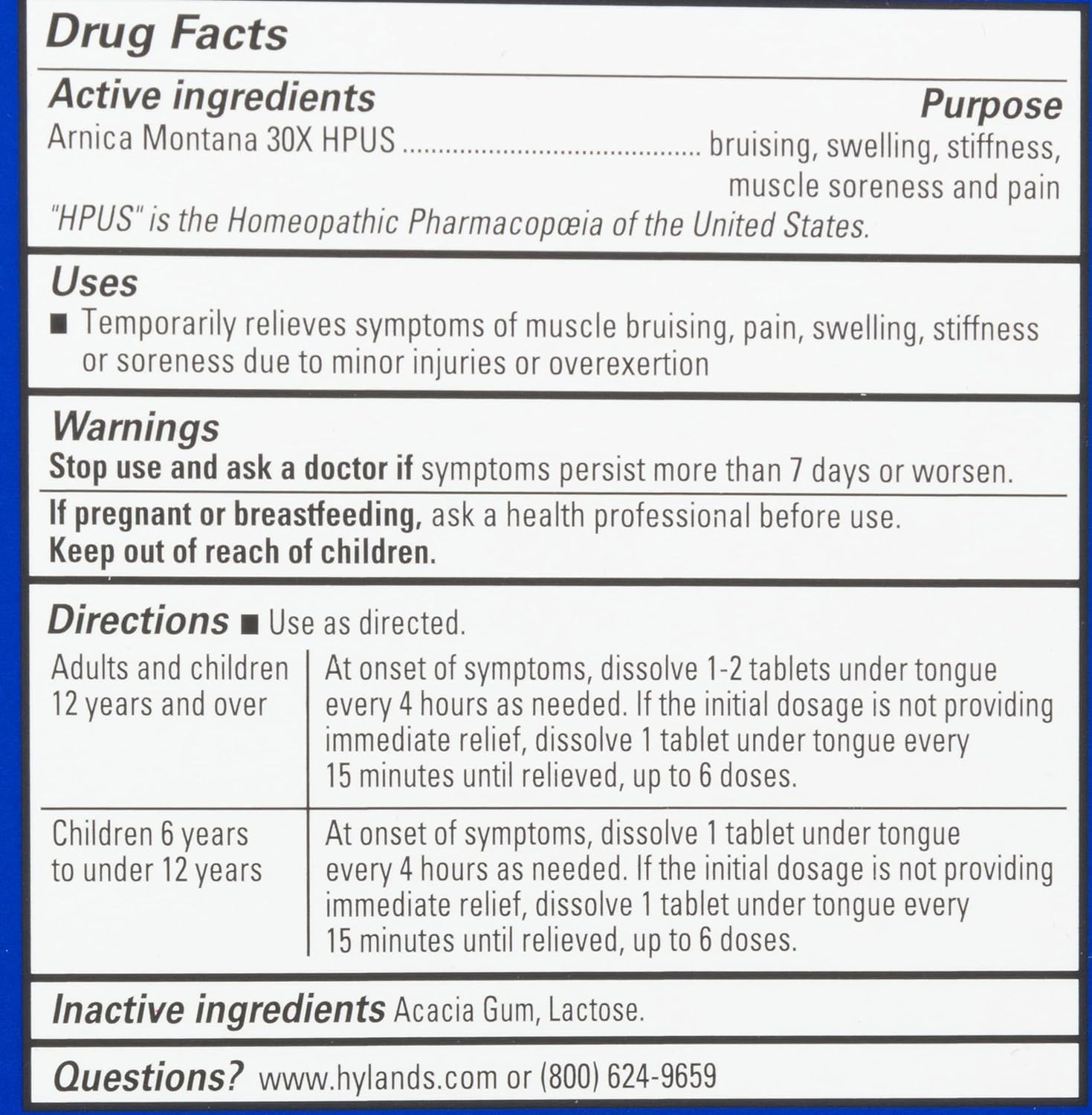 Snapklik.com : Hylands Naturals Arnica Montana 30x Tablets, Natural ...