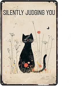 Amazon.com: WIZYXQ Silently Judging You Vintage Signs Retro Aluminum ...