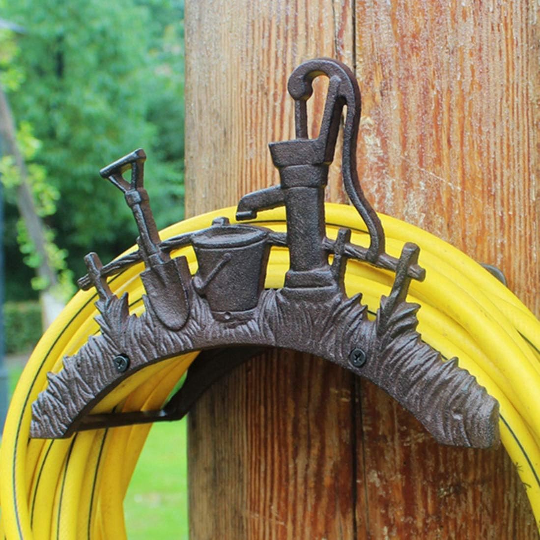 Amazon.com: VOCD Cast Iron Heavy Duty Garden Hose Holder Wall Mounted ...