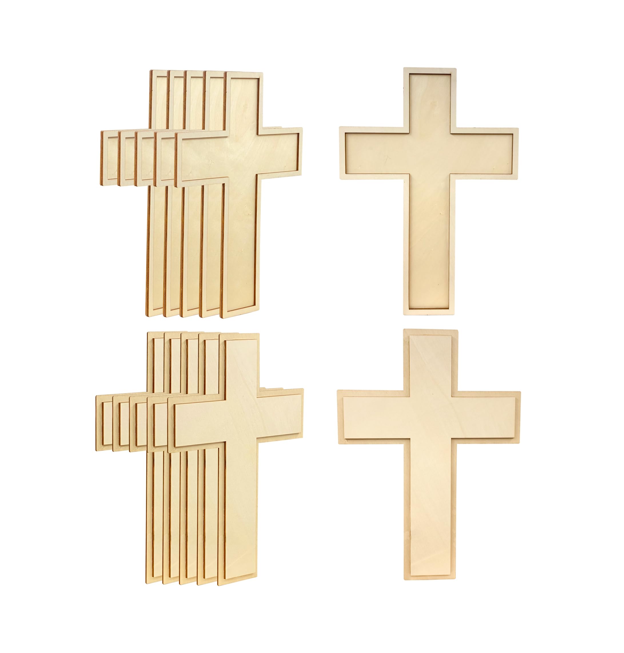 Snapklik.com : 12 Inch 12 Pack Unfinished Wooden Cross Unpainted Wood ...