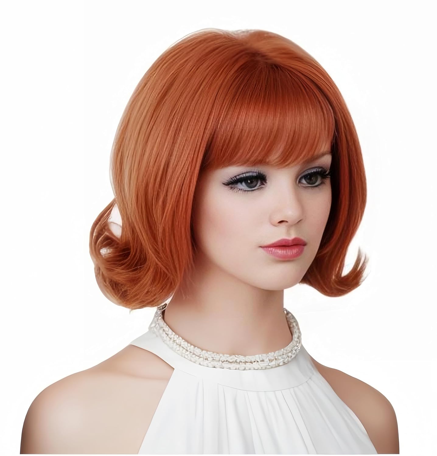 Amazon.com: Gerulyss Copper Wig for Women Aubrn Short Curly Retro ...