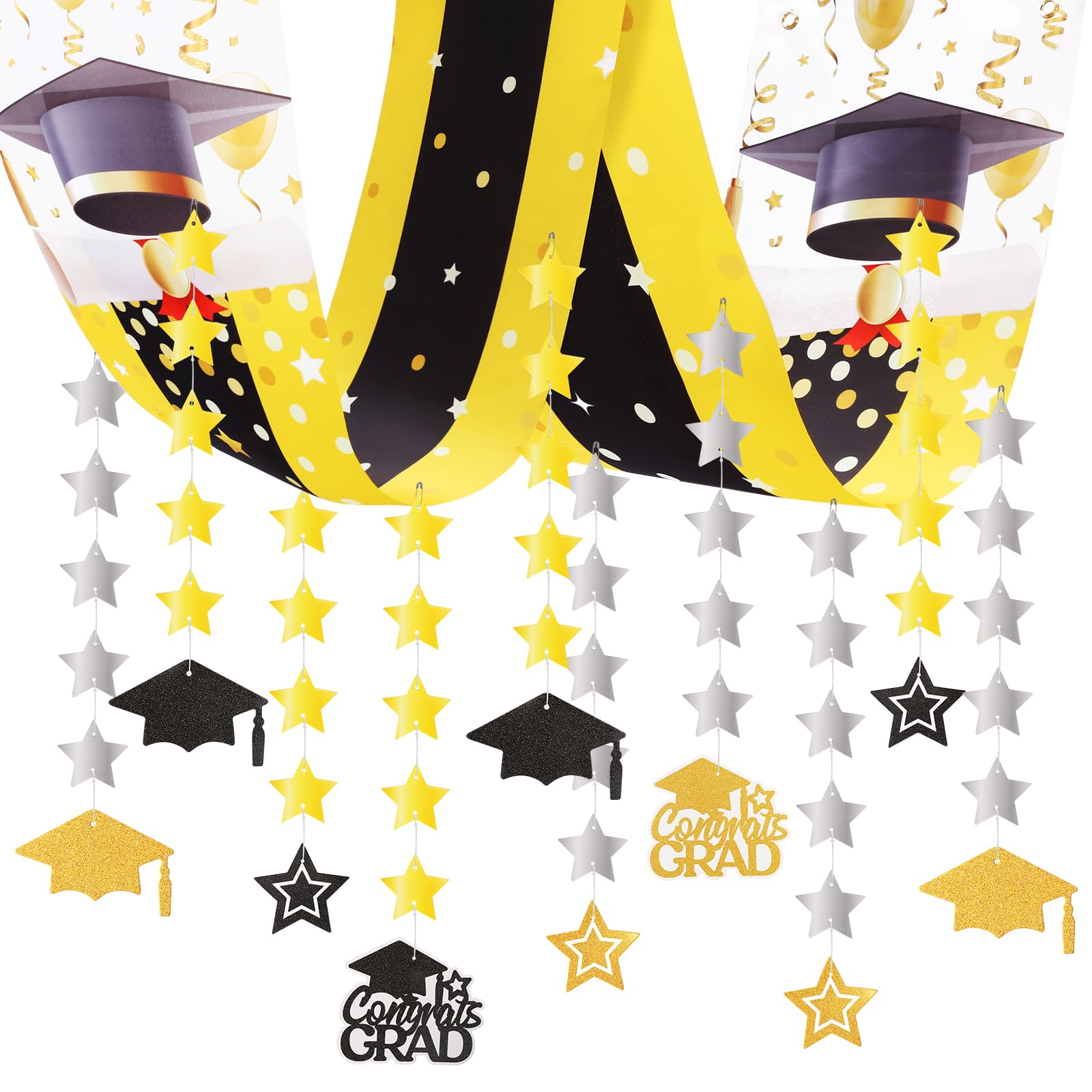 Black Graduation Stars Filipino Graduation Cap Marker Sun & Stars