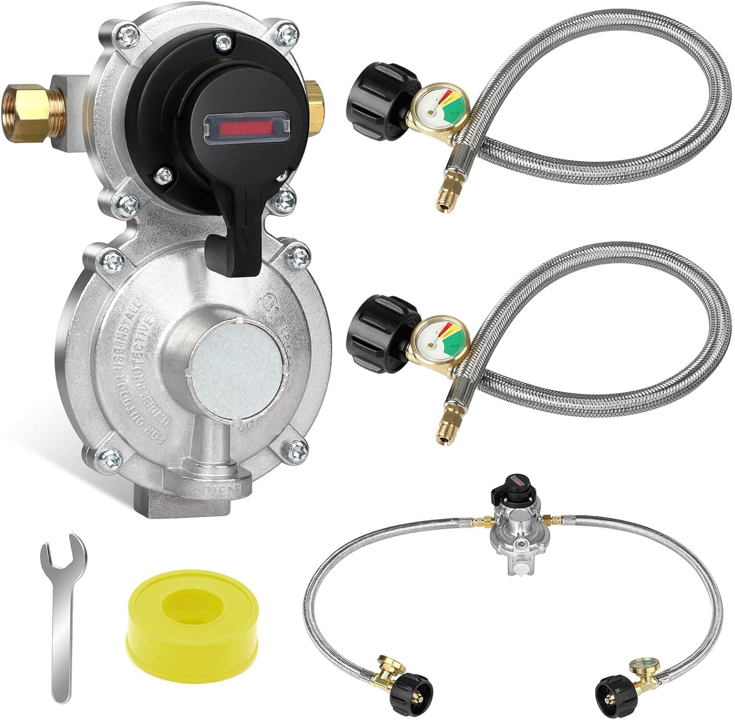 Amazon.com : NQN 2-Stage Automatic Changeover LP Propane Gas Regulator ...