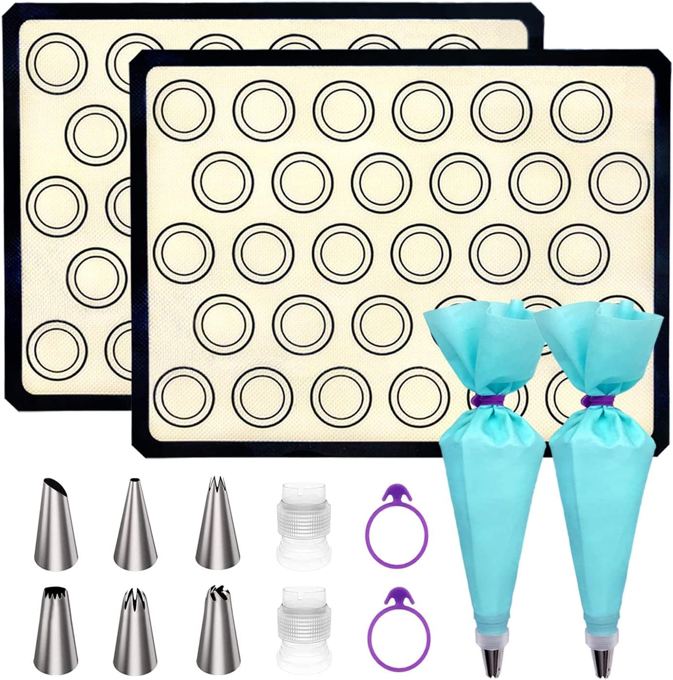 Amazon.com: Macaron Silicone Baking Mats, Baking Supplies with Macaron ...