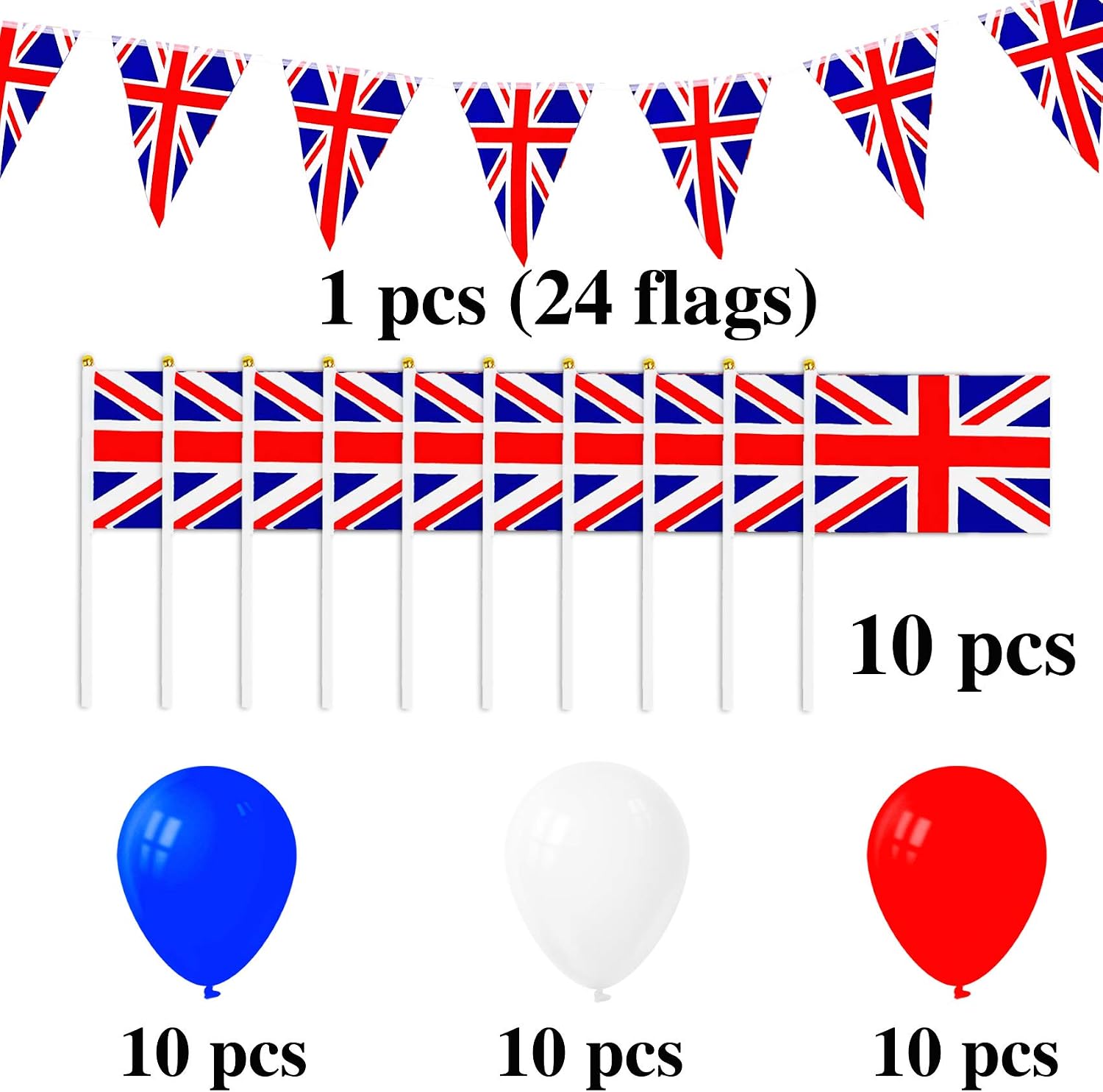 Funnlot VE Day Decorations Union Jack Party Supplies Union Jack Bunting ...