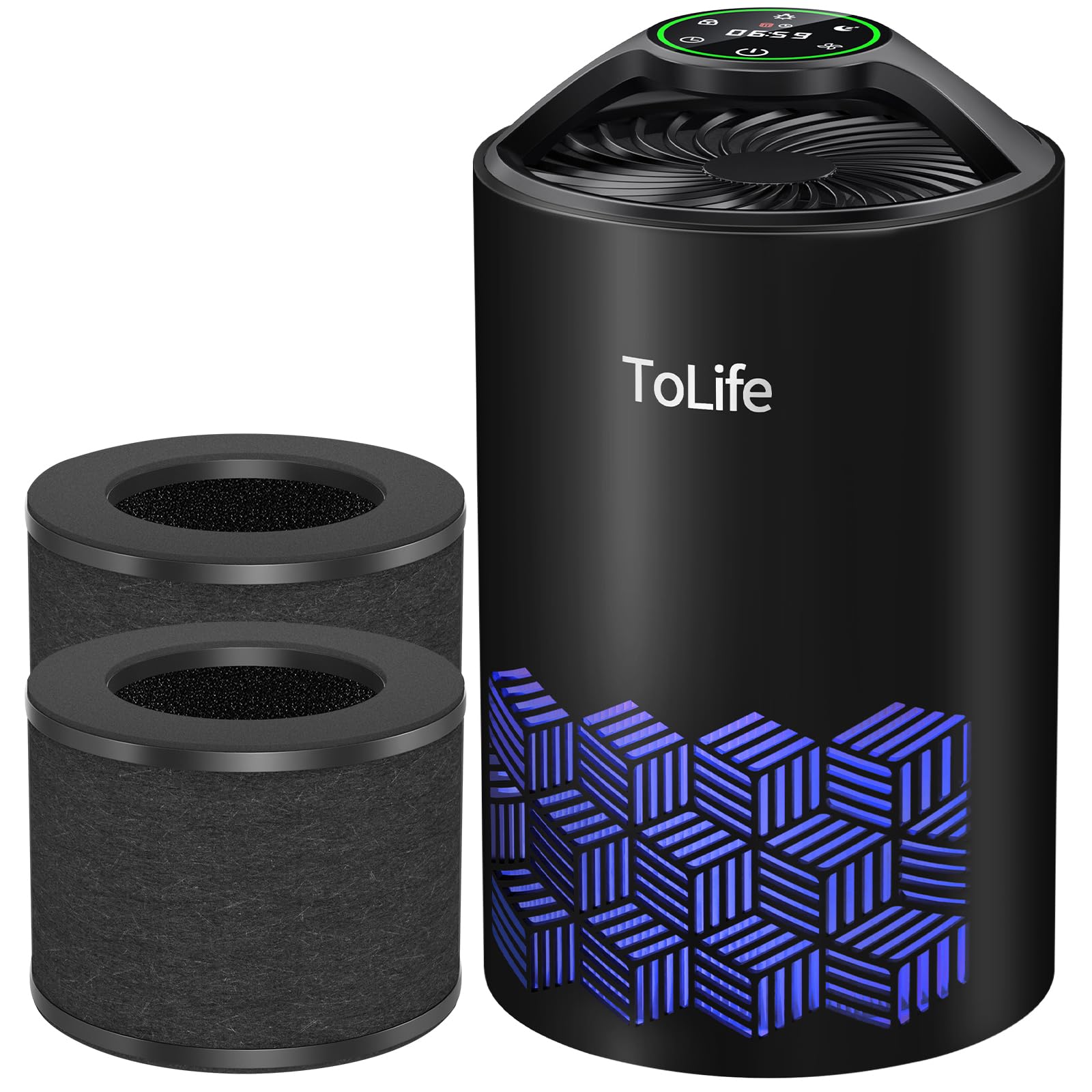 Amazon.com: ToLife Air Purifiers(Black) for Bedroom with Two H13 HEPA ...