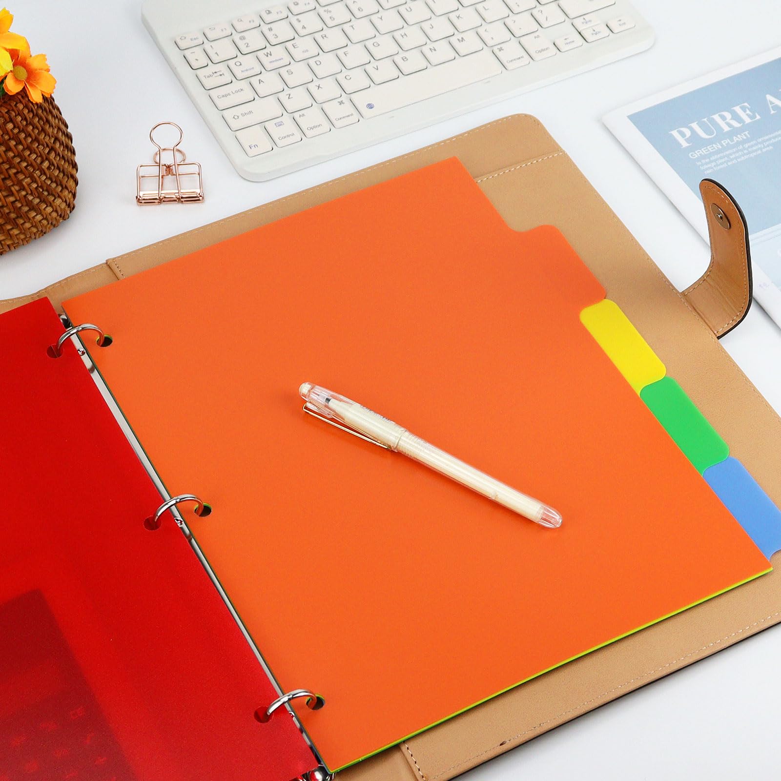 Snapklik.com : (2 Sets) Durable Plastic Dividers For 3 Ring Binders, 5 ...