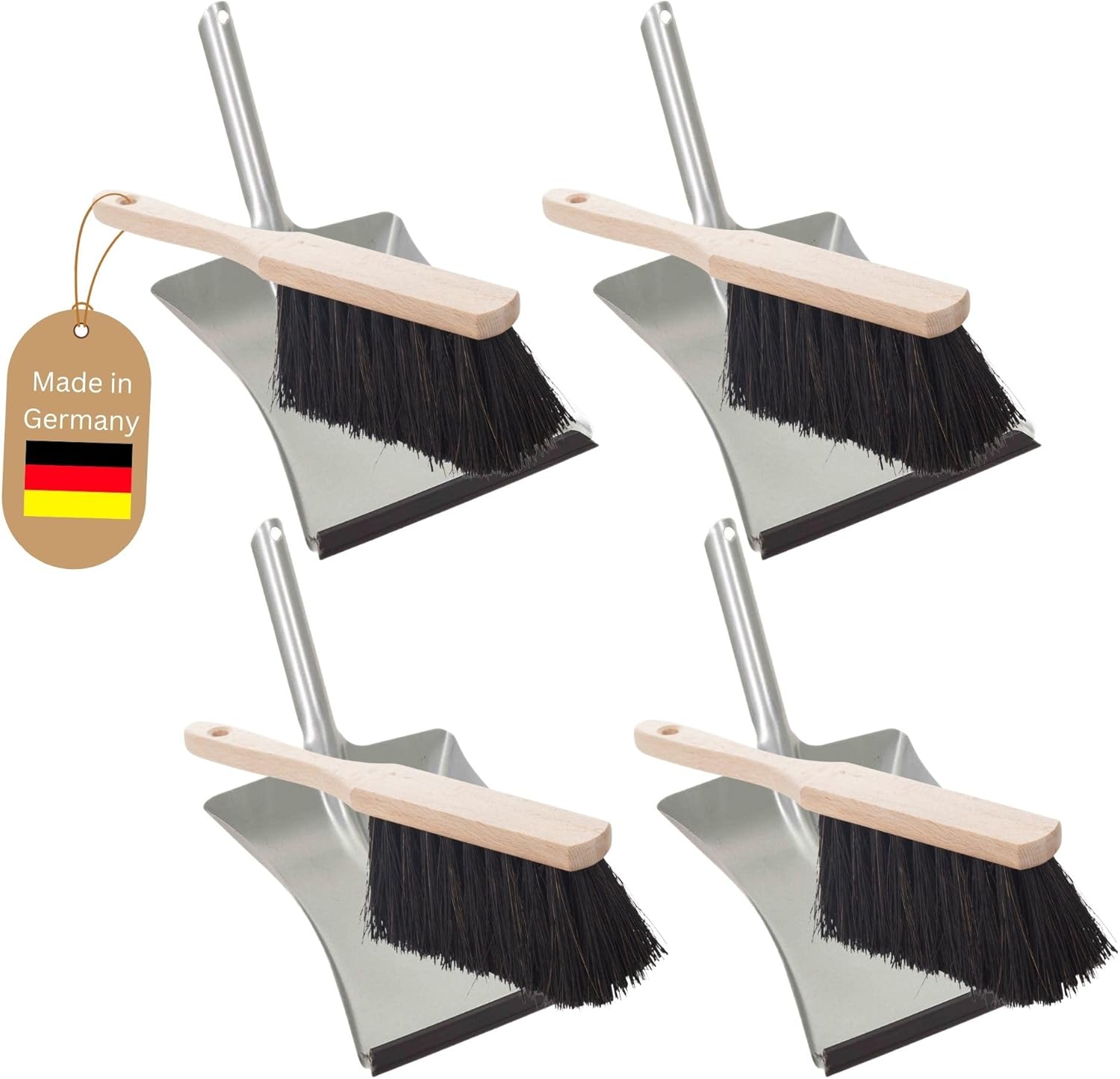 Novaliv 4X Kehrblech Set Kehrblechgarnitur Handfeger Arenga Borsten ...