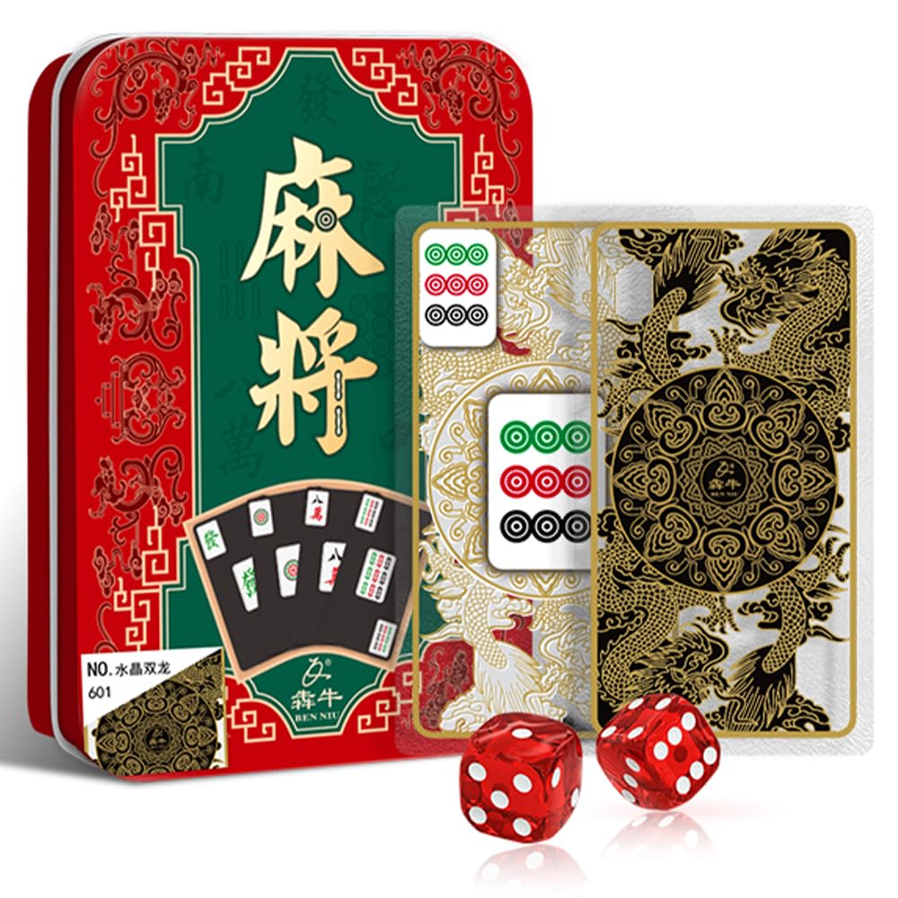 Amazon.com: Mahjong Game Set American Card Game Chinese Mahjong Poker ...