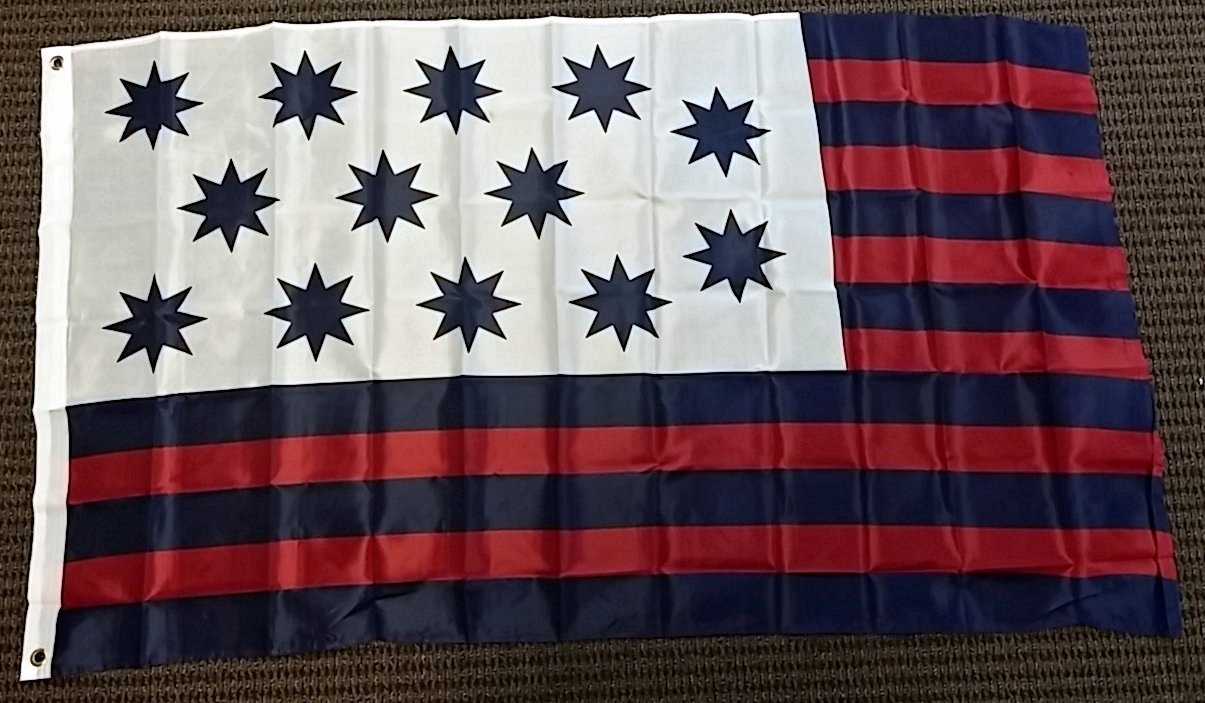 Revolutionary War Flag ZFC 01. First Flag Act 1777: 13 Stars,