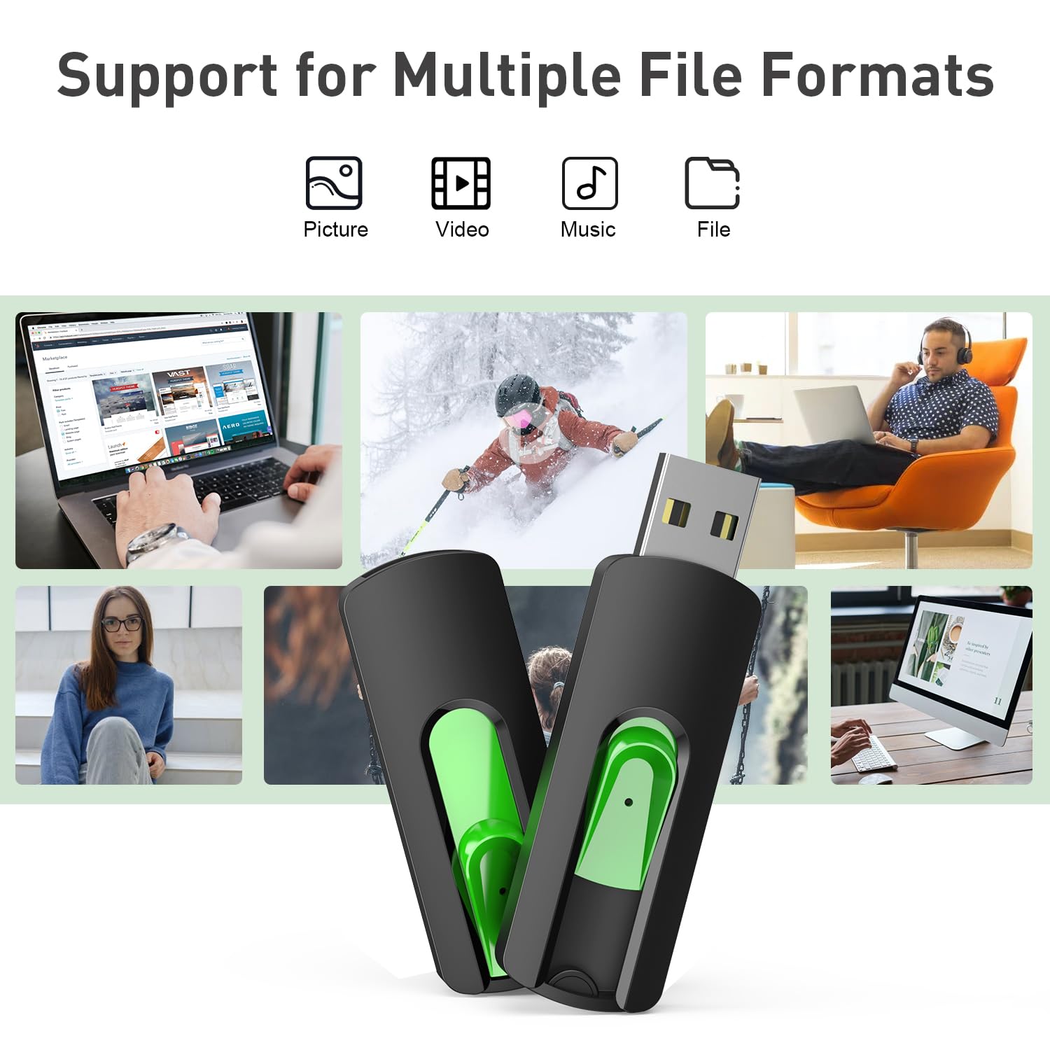 Snapklik.com : MONGERY Retractable USB 2.0 Stick 16GB 5Pack - Thumb Drive