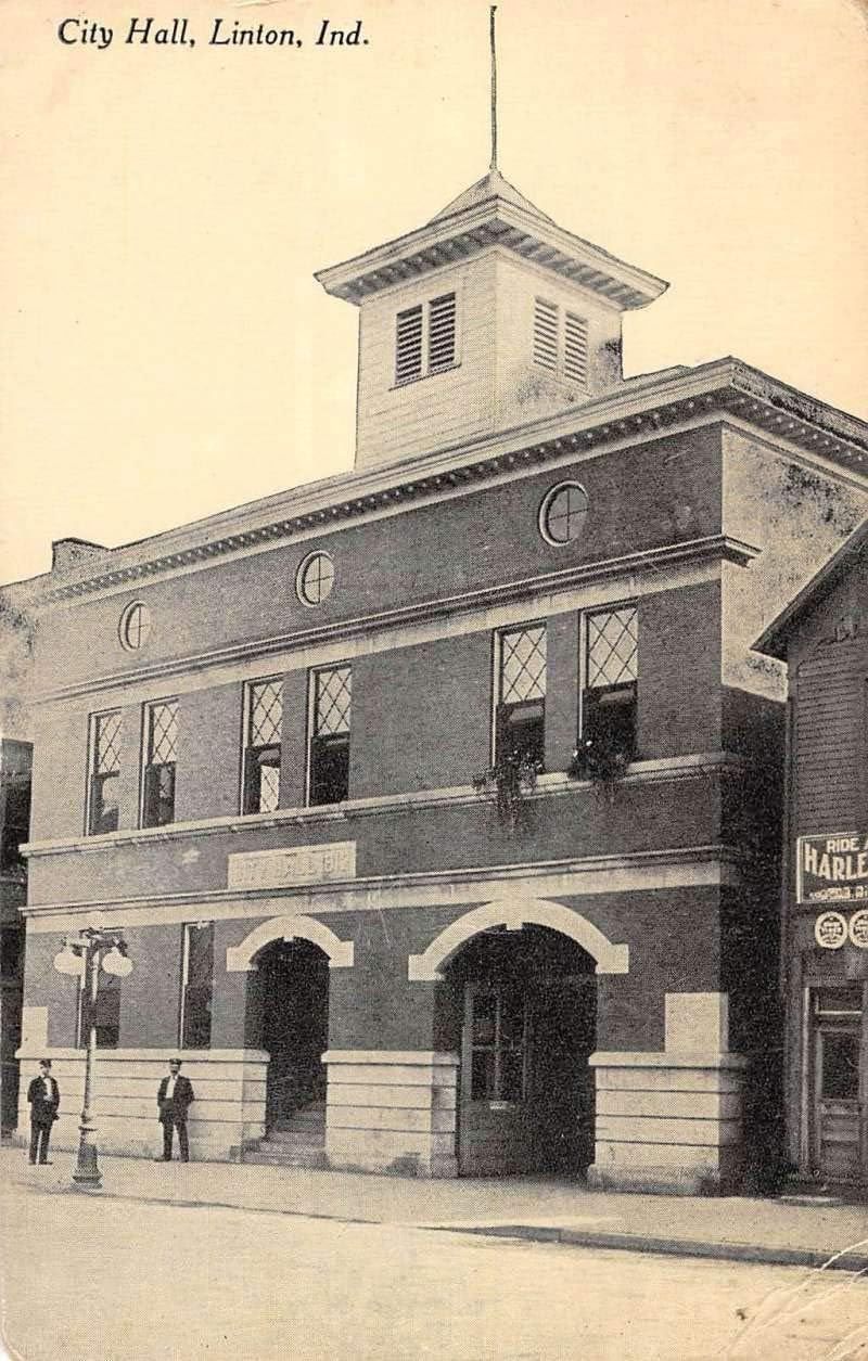 Linton Indiana City Hall Street View Antique Postcard K104688 at Amazon ...