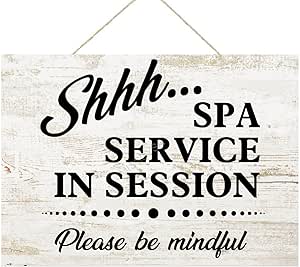 Amazon.com: Wooden Signs, Rustic Quiet Please Spa Sign Plaque Pianted ...