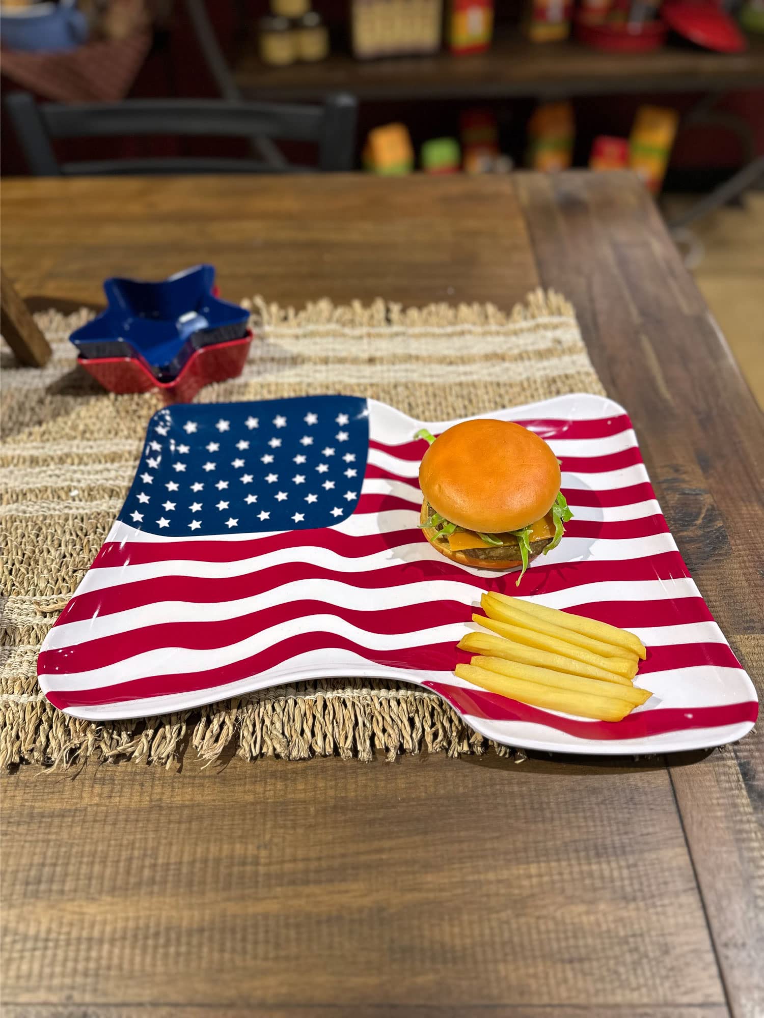 Snapklik.com : ware American Flag Shaped Melamine Serving Platter ...