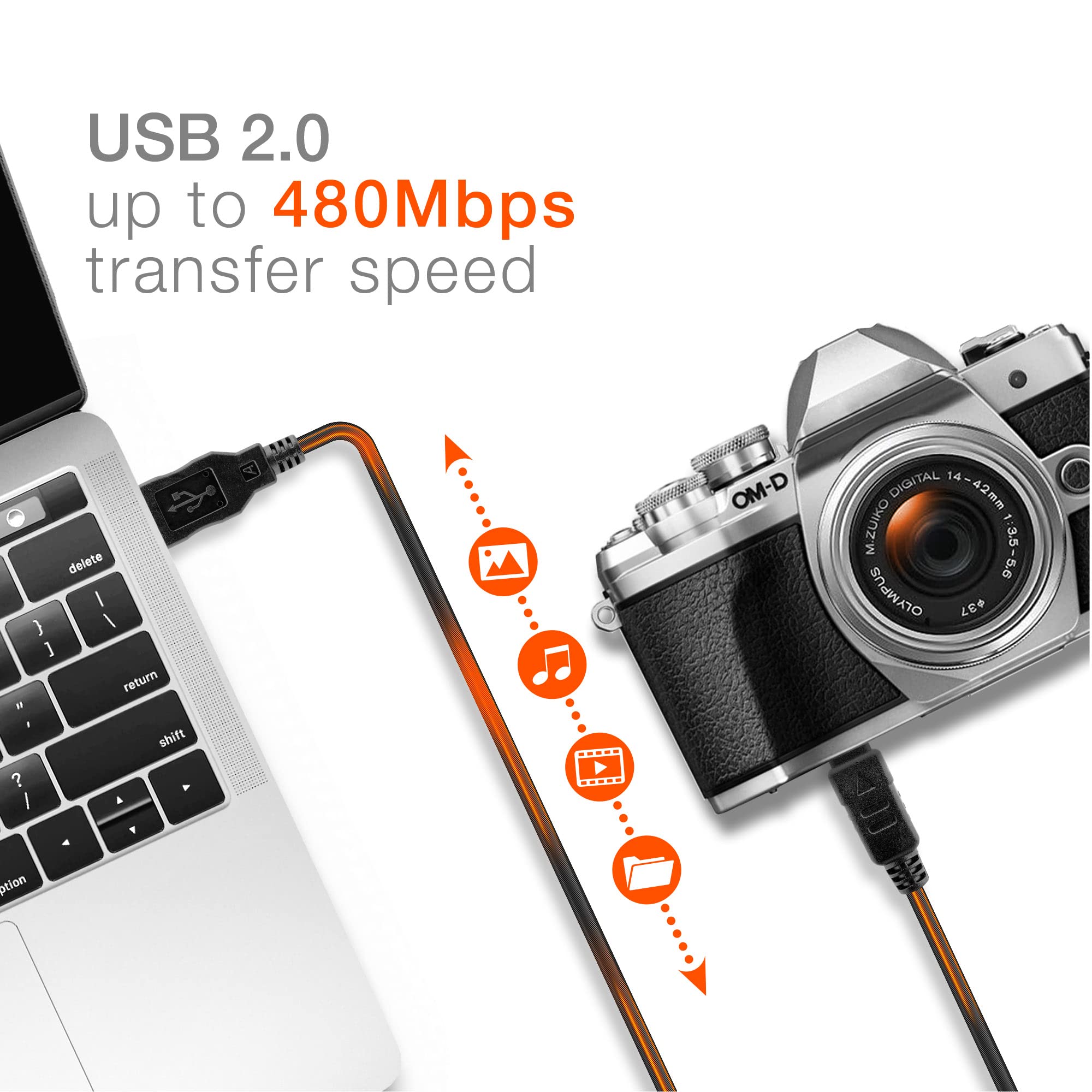 Olympus Em10 USB Data Sync Cable For Olympus E-300 T-10 Camera - PC ...