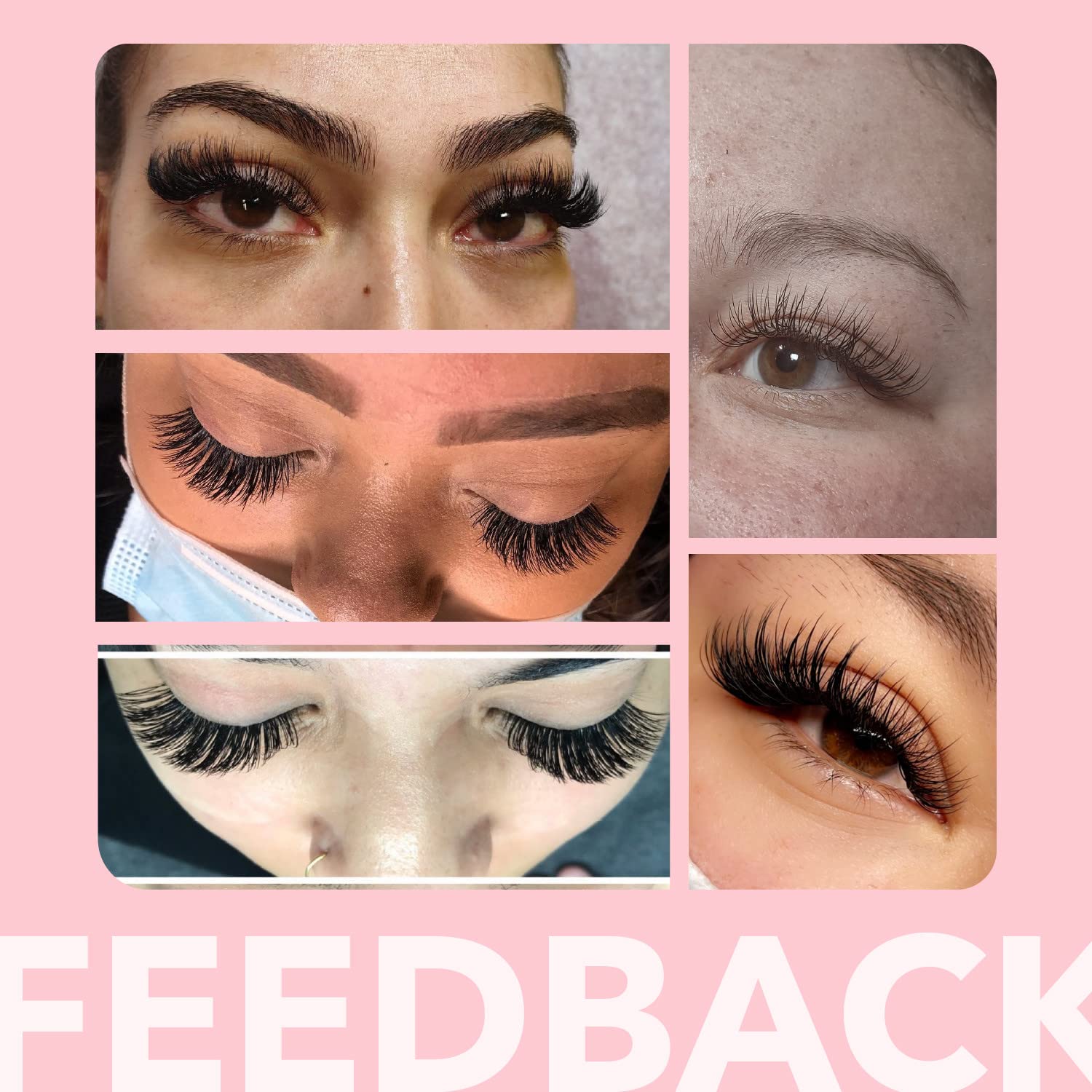 Extensiones de pestañas de volumen clásico de 16 líneas, individuales ...