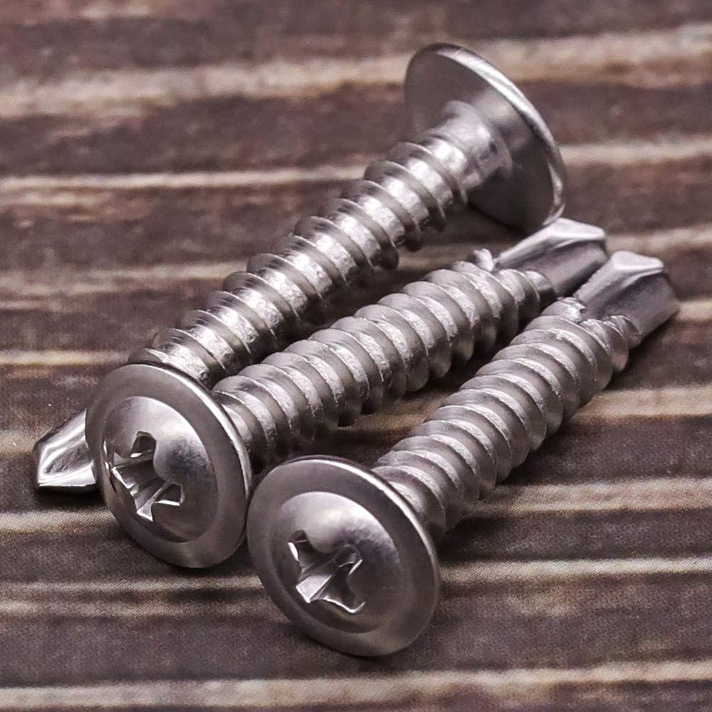 Snapklik.com : (100 Pcs) #10 X 1 Stainless Wafer Head Self Drilling ...