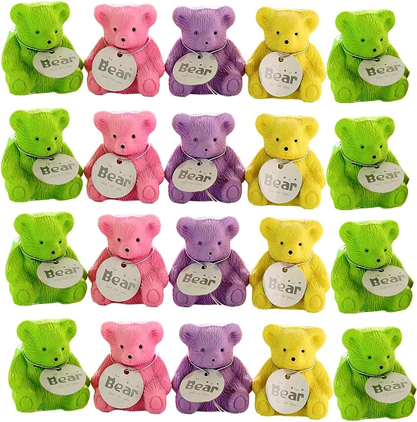 AK Store (Set of 20) Teddy Bear Erasers with Backpack Style Sharpeners ...