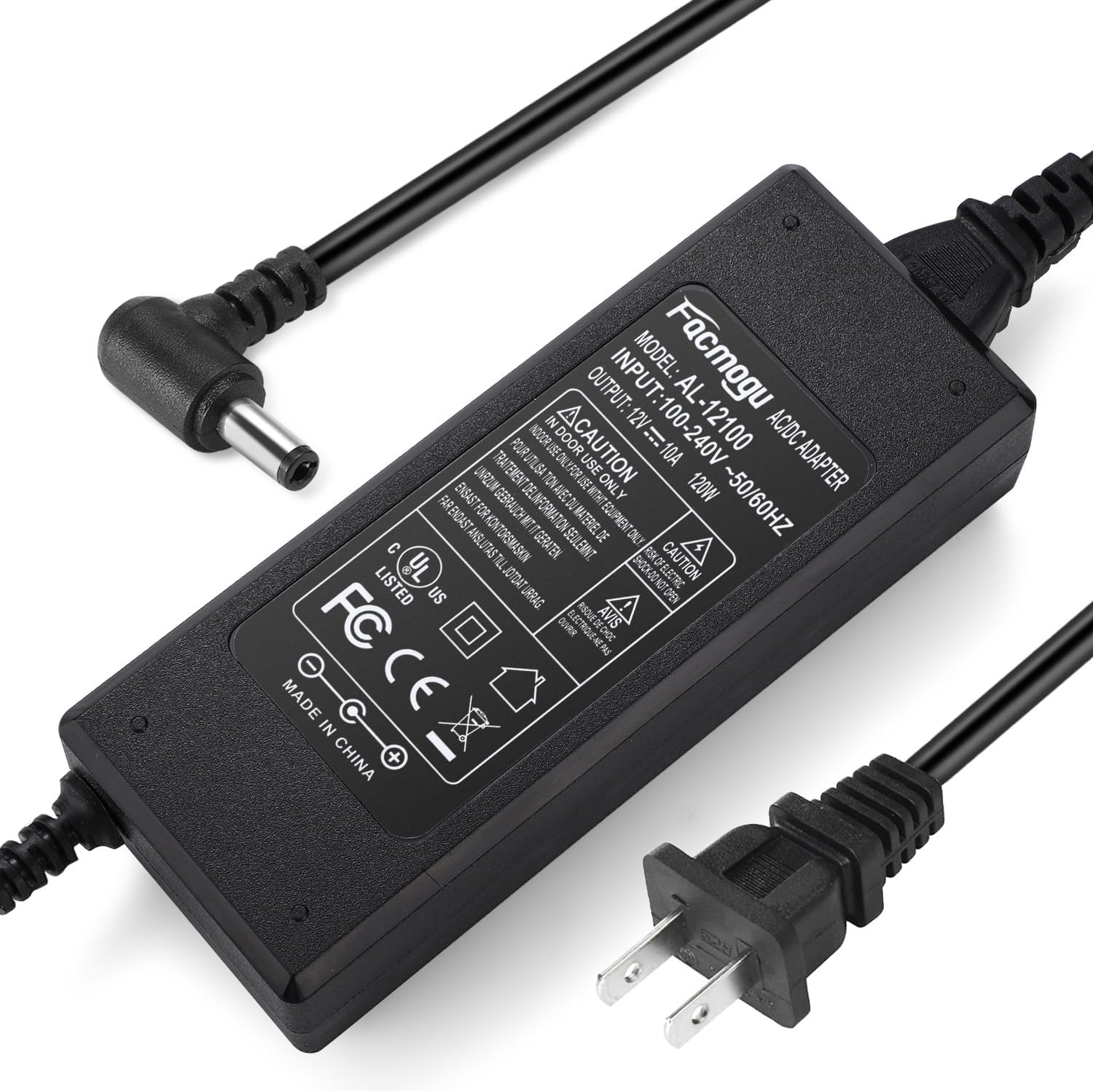Amazon.com: Facmogu 12V 10A Power Supply AC to DC Adapter, AC to DC ...