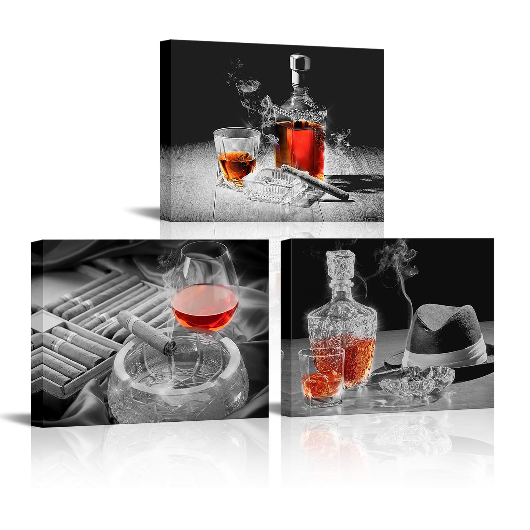 Amazon.com: Whiskey Barrel Wall Art - Beer Canvas Framed Wall Art Home ...