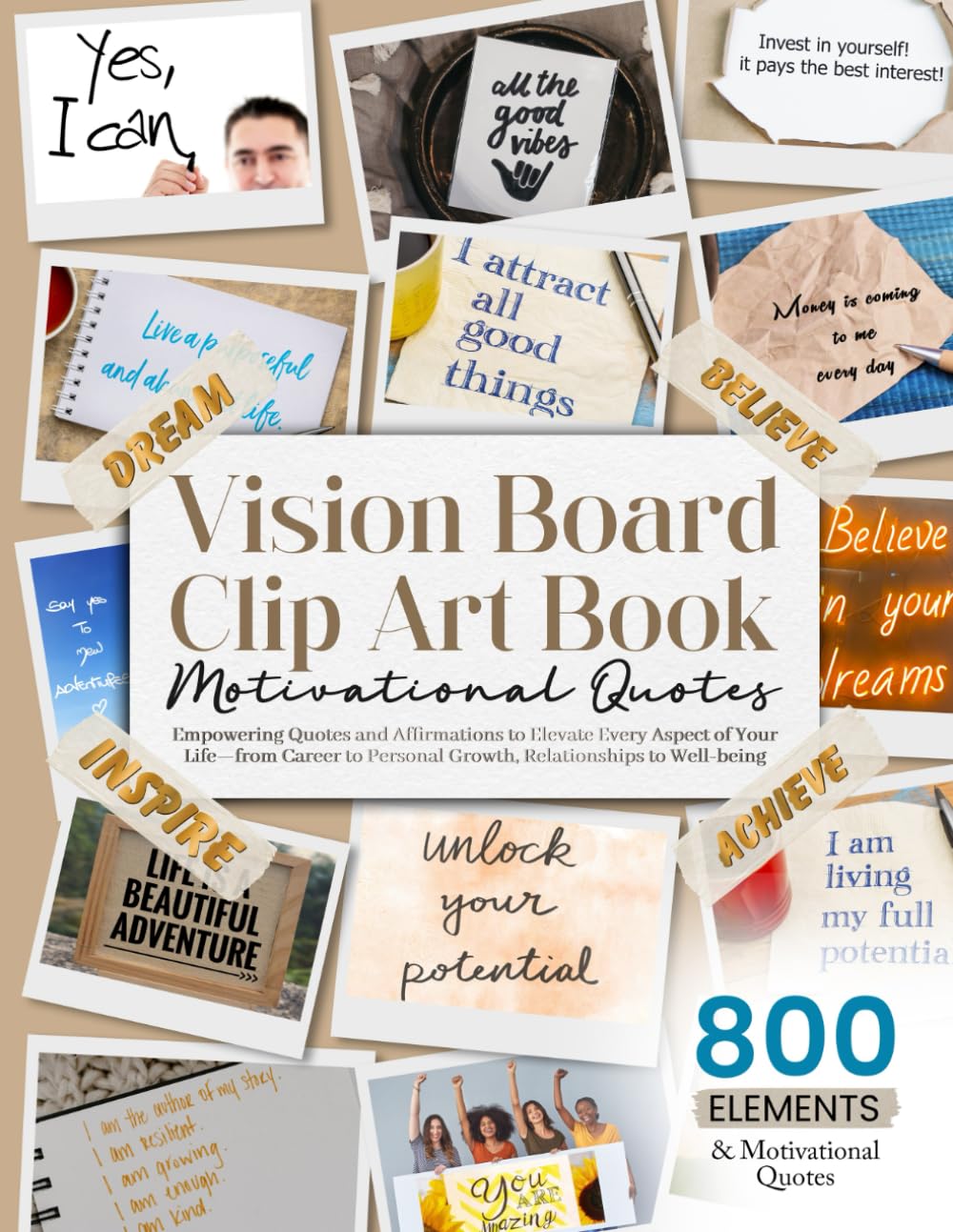 Vision Board Clip Art Book: Motivational Quotes (Vision Board Clip Art ...