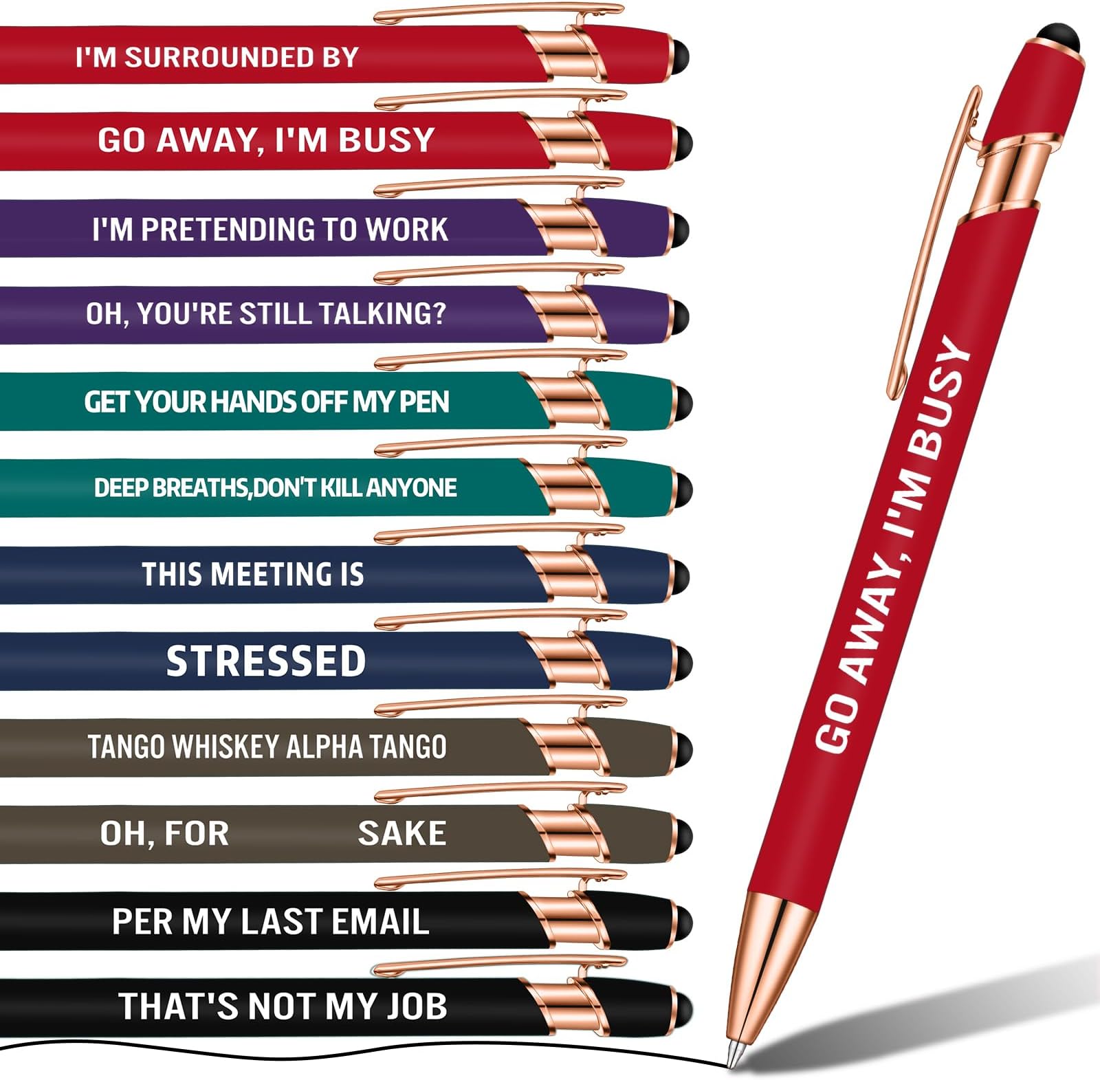 12 Packs Funny Ballpoint Pens Set for Colleagues Funky Stationery ...