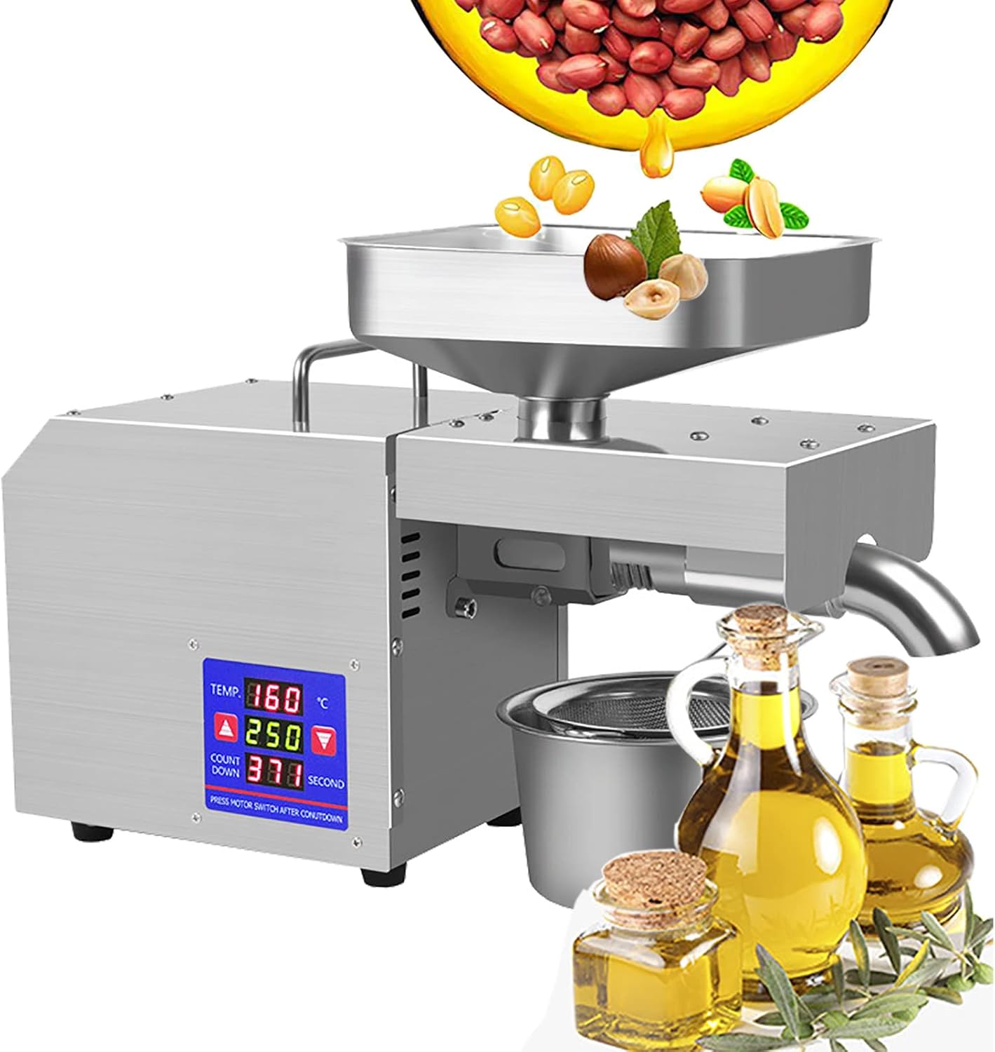 Kitchen 610w Automatic Oil Press Machine, Oil Presser Cold Hot Press ...
