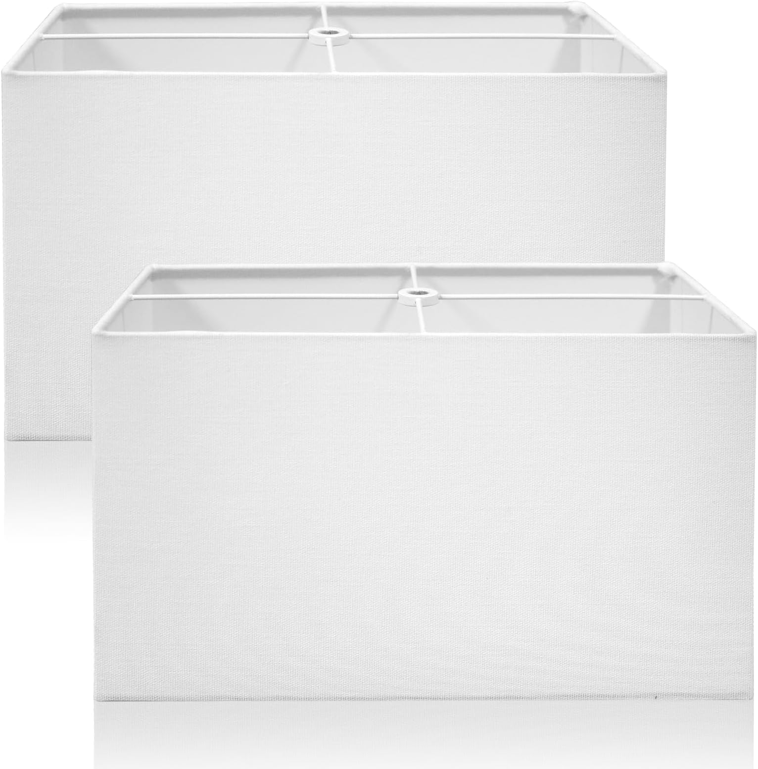 White Medium Rectangular Hardback Lamp Shade 16" Wide x 8" Deep x 10 ...