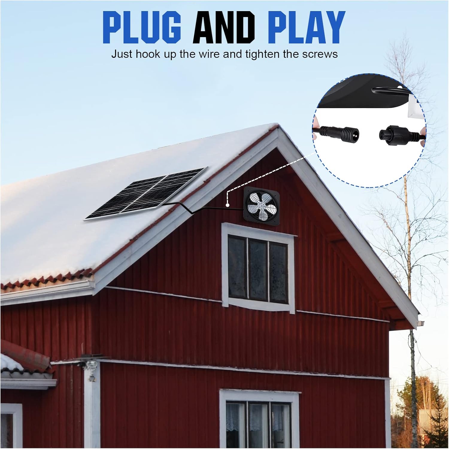 Buy ECO-WORTHY 25W Solar Powered Attic Ventilator Gable Roof Vent Fan ...