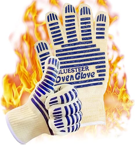 Amazon.com: Oven Gloves, Heat Resistant 540 Degrees Grilling Gloves ...