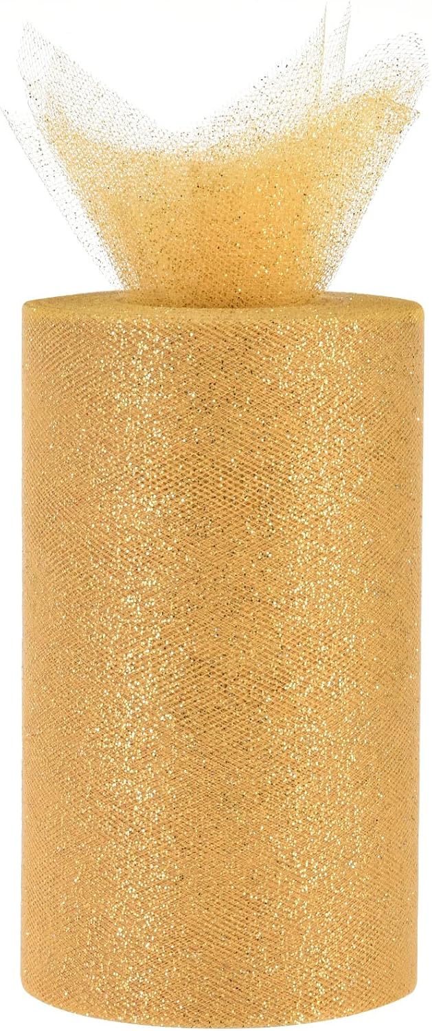 Amazon.com: Glitter Tulle Rolls 6” by 50 Yards Sparkle Tulle Fabric ...