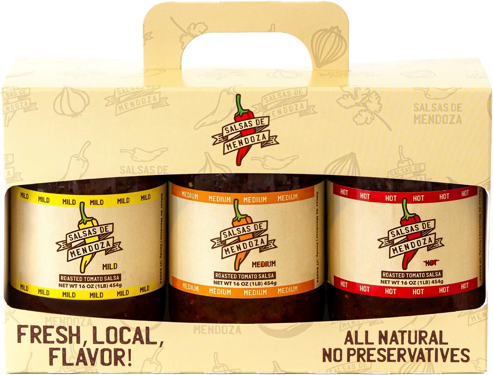 Amazon.com: Salsas De Mendoza Roasted Tomato Salsa Variety Gift Pack ...