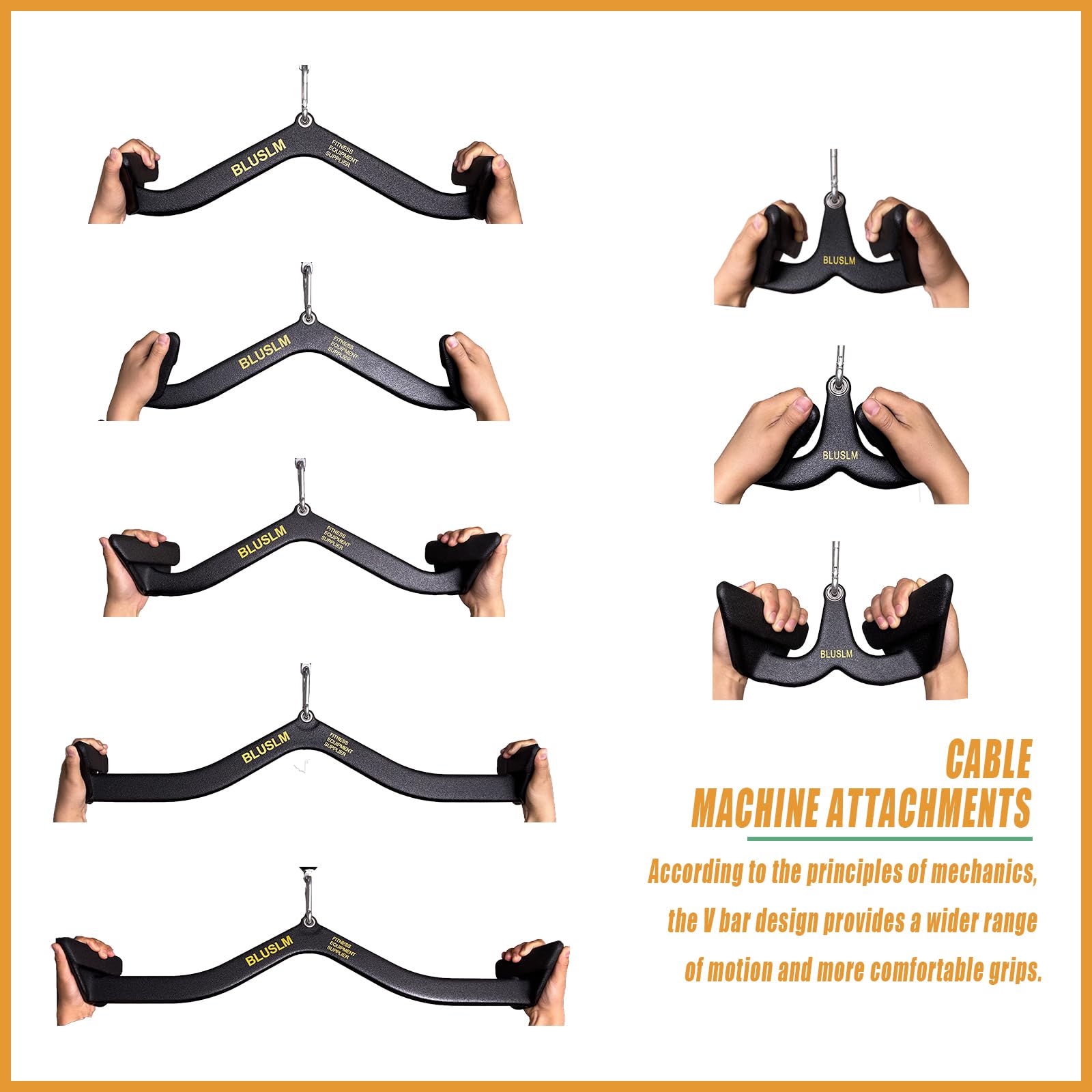 Snapklik.com : BLUSLM LAT Pull Down Bar T Bar Row Attachment, V Bar ...