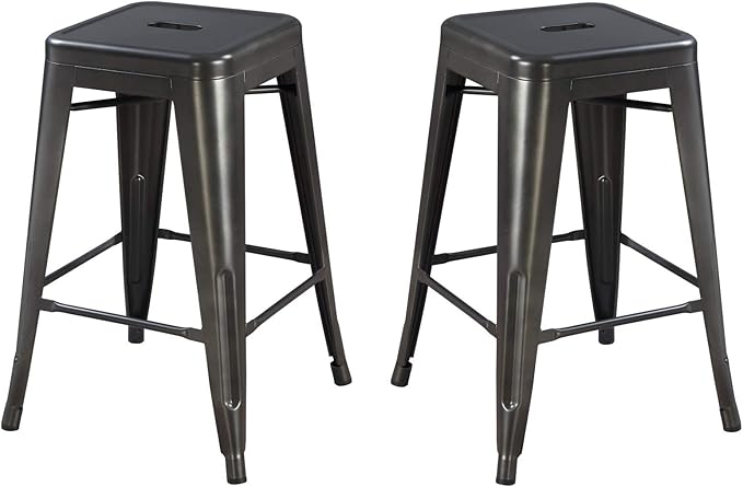 Amazon.com: Artum Hill Archer 24 Bar Stool in Sleek Charcoal with All ...