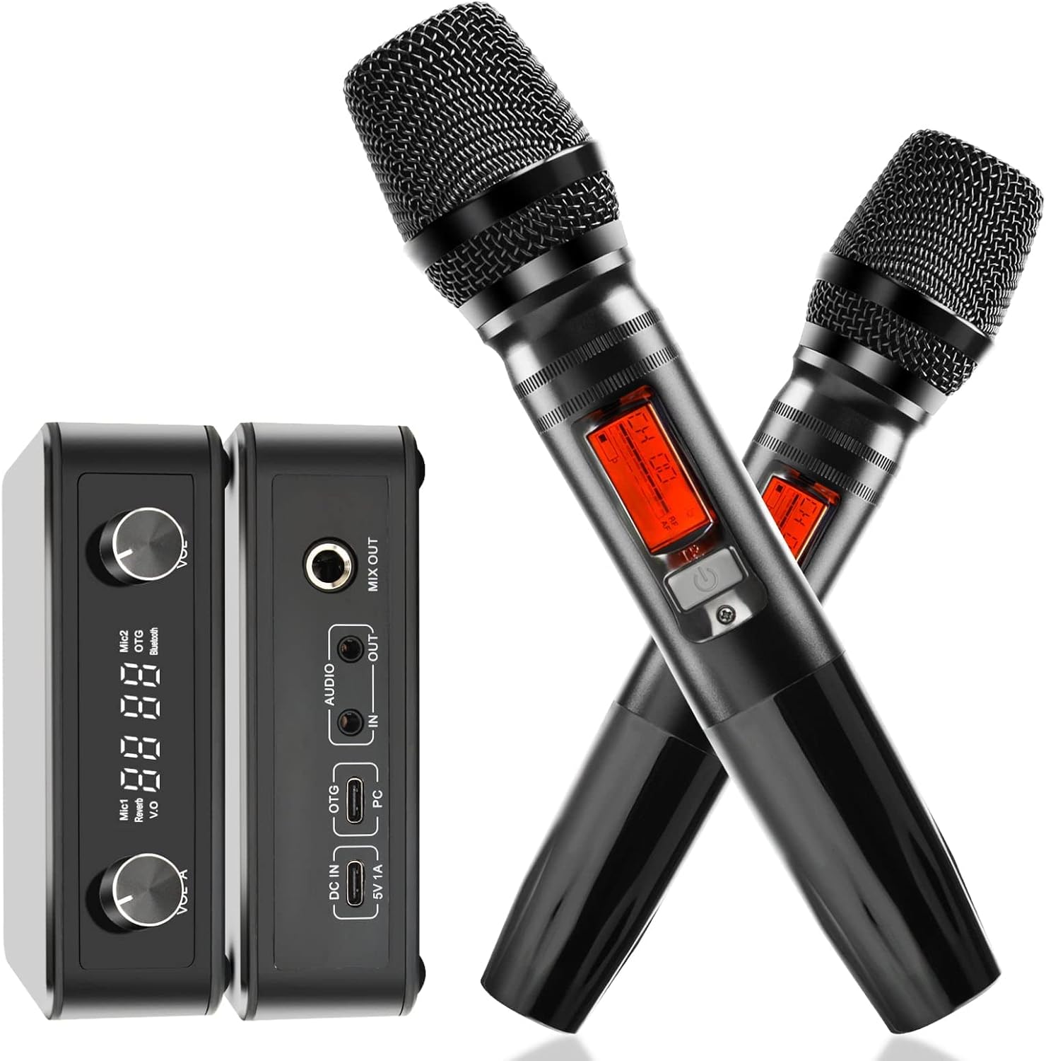 OMIRA Wireless Microphone System, Bluetooth Wireless Karaoke ...