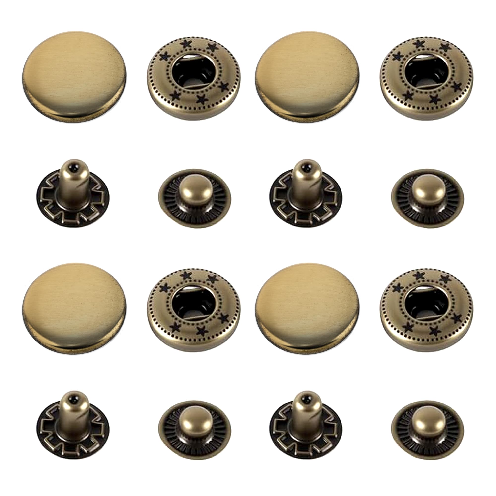 Snapklik.com : CRAFTMEMORE 10 Pack Snap Fasteners Color Plated Solid ...