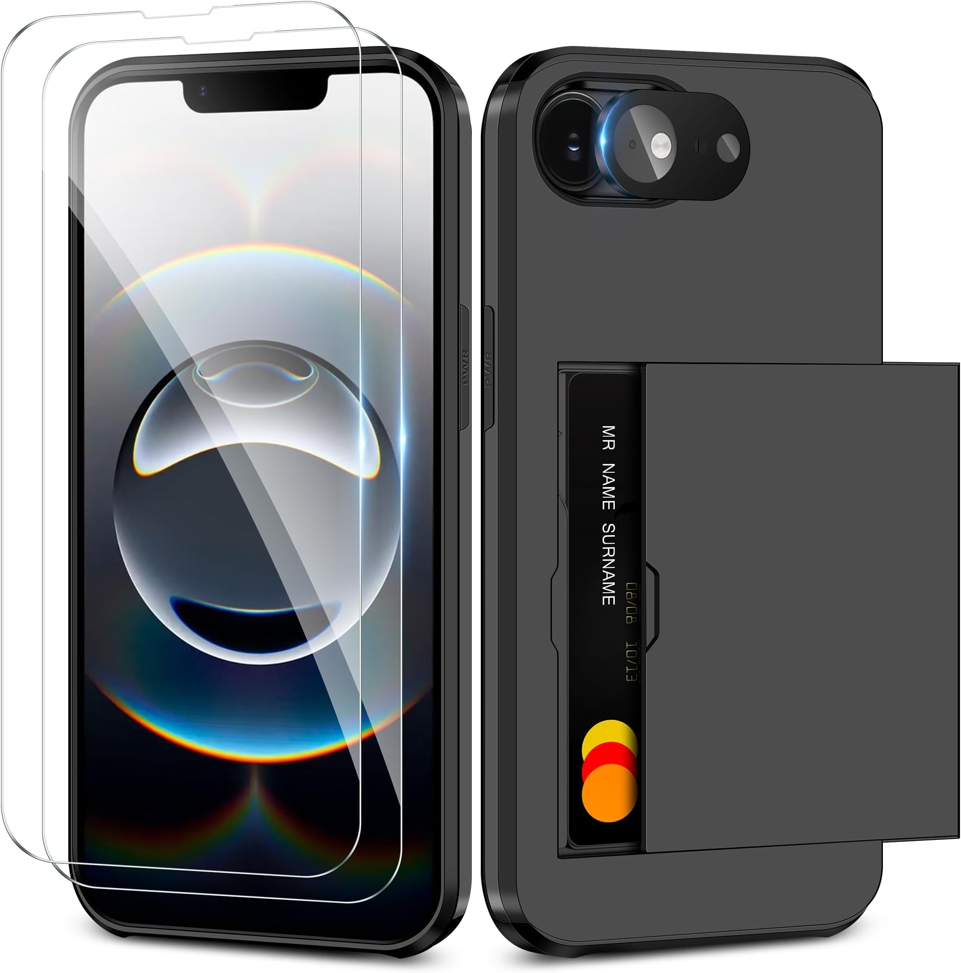 Coolden for iPhone 16e Case with Card Holder & 2 Screen Protector + 1 ...