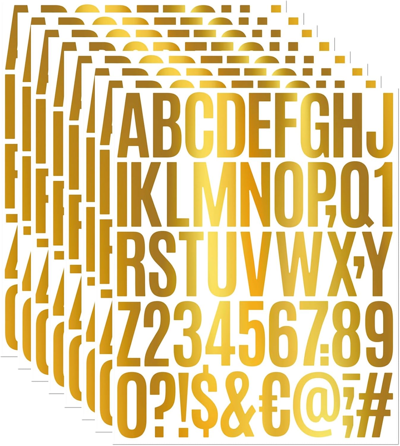 Amazon.com: 8 Sheets Letter Number Stickers, 2 Inch Vinyl Alphabet ...