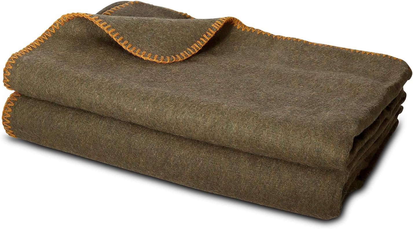 Amazon.com: Jmr Usa Inc. Military Wool Blanket for Camping, Emergency ...