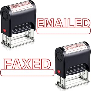 Amazon.com : Feifeiya 2 Pcs Self Inking Rubber Stamp Emailed and Faxed ...