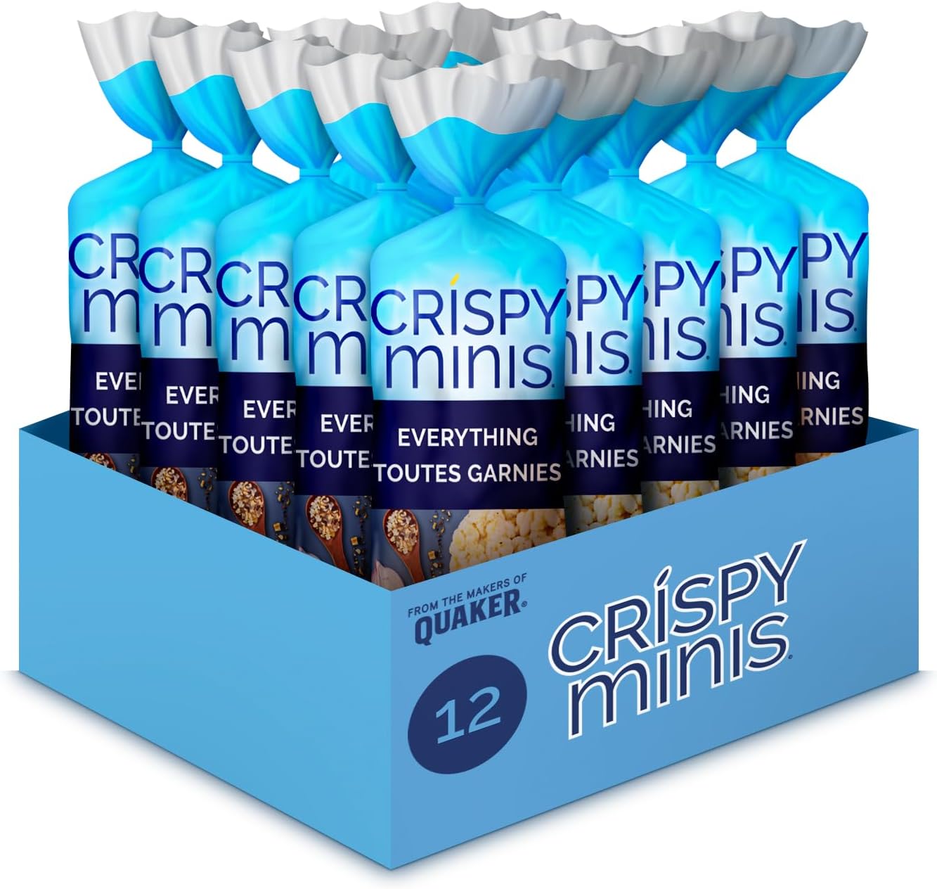 Crispy Minis Everything Large Brown Rice Cakes, Multi-Pack, 168g (Pack ...