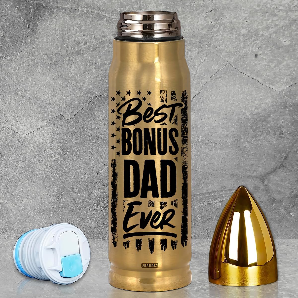 Amazon.com: Limima Bonus Dad Gifts – Funny 17oz Tumbler, Best Bonus Dad ...
