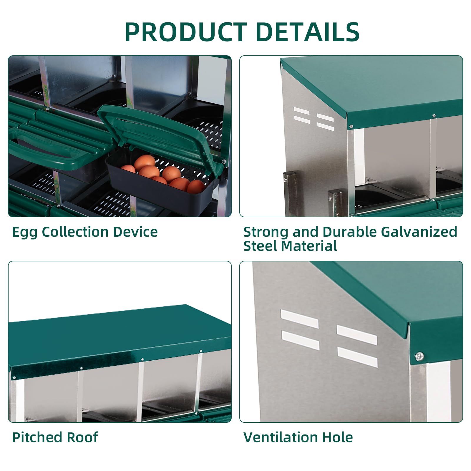 Snapklik.com : Metal Chicken Nesting Box, 10 Compartments Chicken Egg ...
